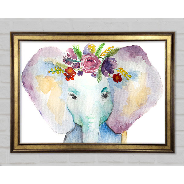 Isabelle & Max Floraler Elefant - Einzelner Bilderrahmen Kunstdrucke | Wayfair.de